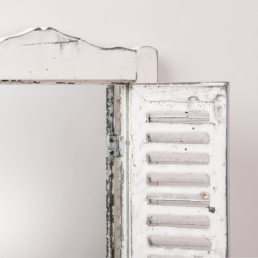 outdoor wooden shutter mirror by hand crafted mirrors ...