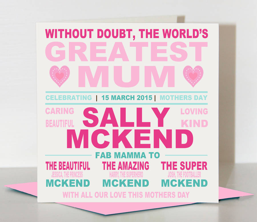world's greatest mum card by lisa marie designs | notonthehighstreet.com