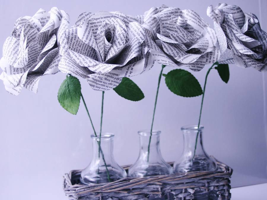 book page wrapped paper rose by cot2tot & beyond | notonthehighstreet.com