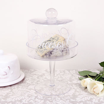 glass cheese stand with cloche by dibor | notonthehighstreet.com