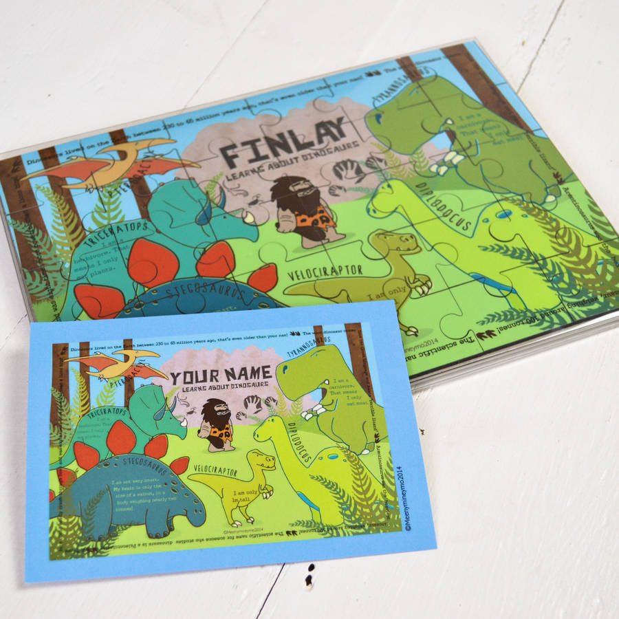 personalised wooden learn about dinosaurs puzzle by meenymineymo ...