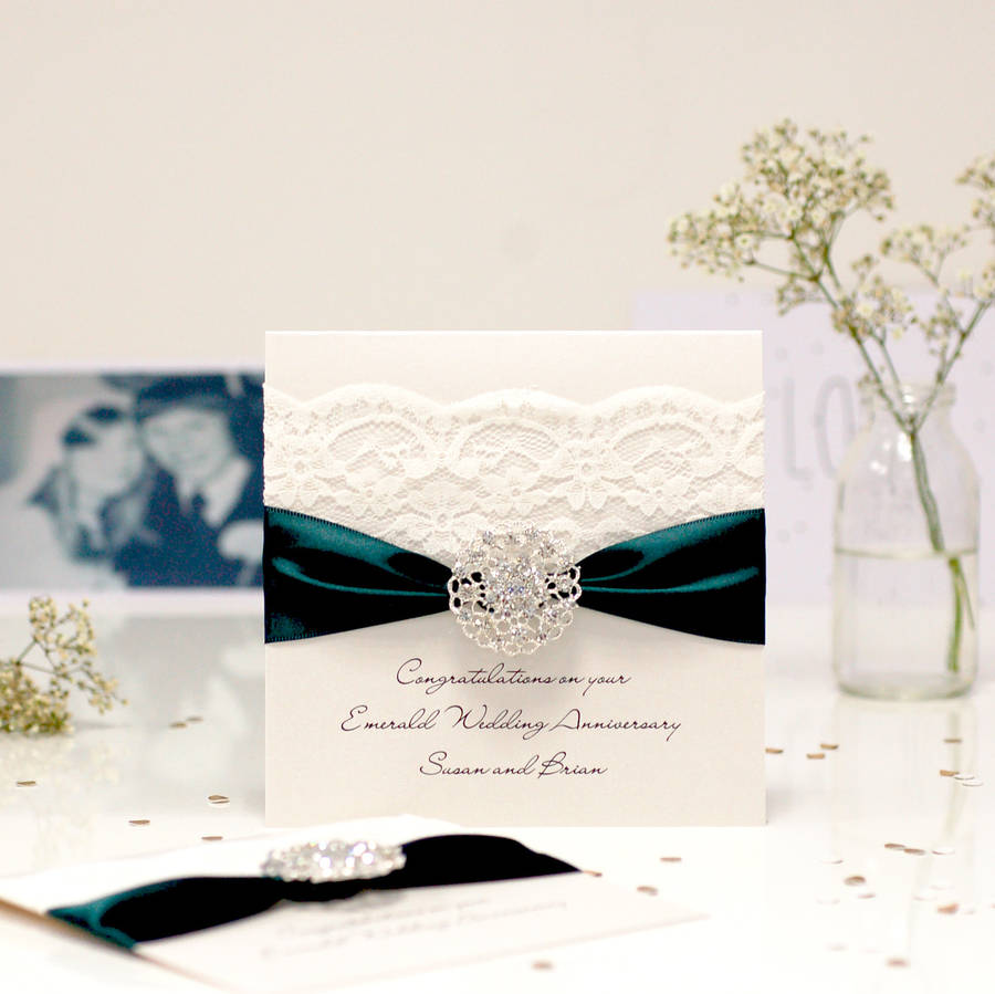 Opulence Personalised Emerald Wedding Anniversary Card By The Luxe Co ...