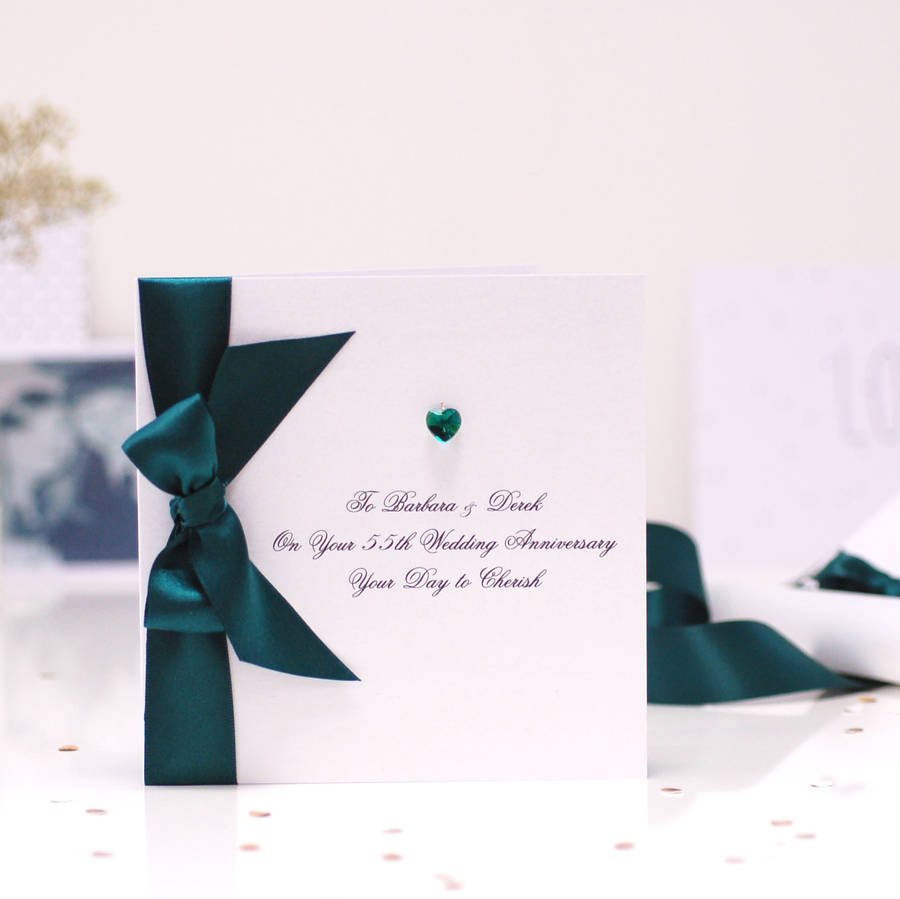 Bedazzled Personalised Emerald Wedding Anniversary Card By The Luxe Co ...