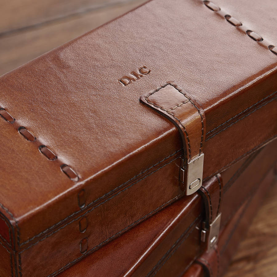 personalised leather watch box for three, five or one by life of riley ...