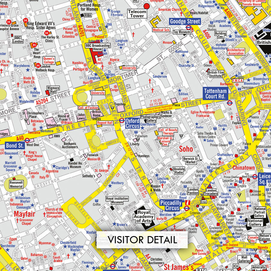 Visitors Book London A-Z Visitors Map By A-Z Maps | Paper Plus Map Of ...