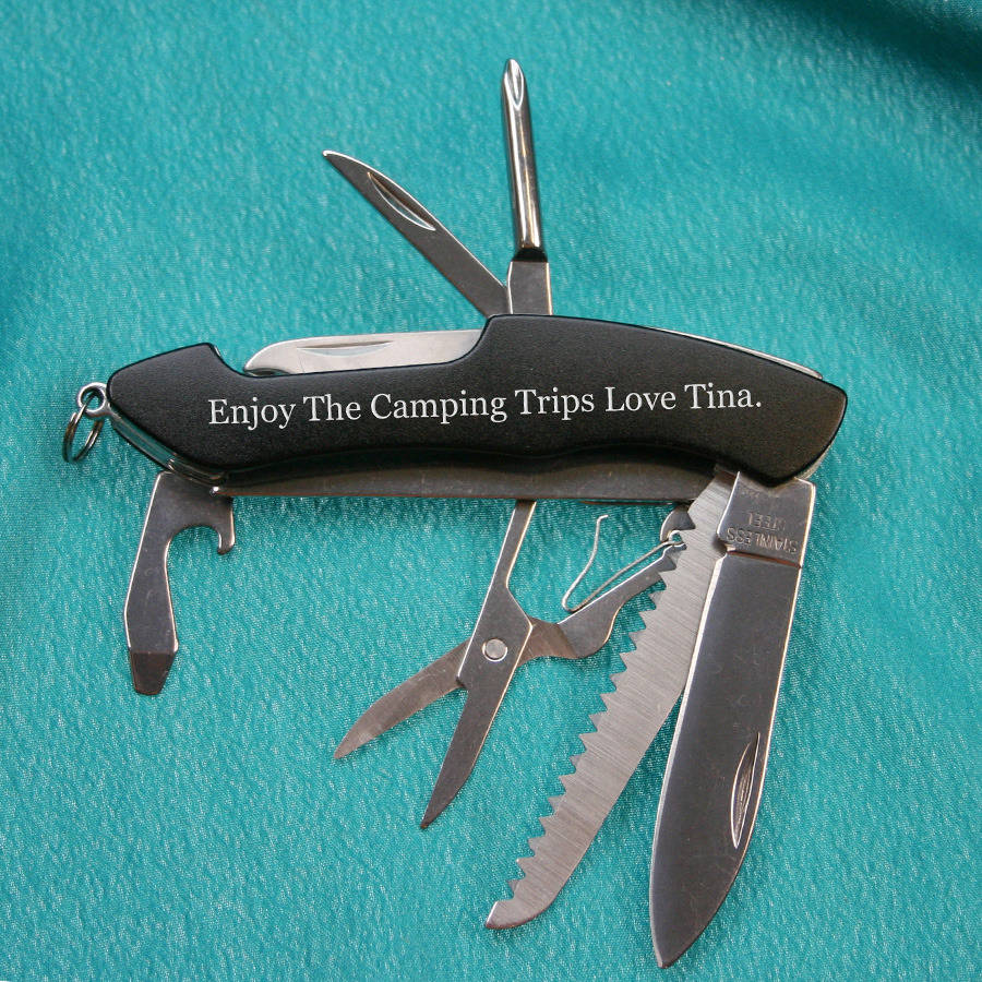 engraved multi tool pocket penknife with 11 accessories by ...