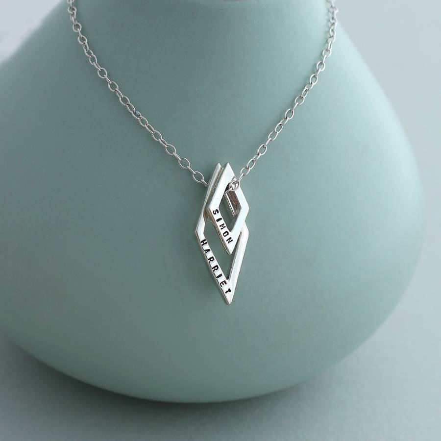 personalised names geometric necklace by posh totty designs ...
