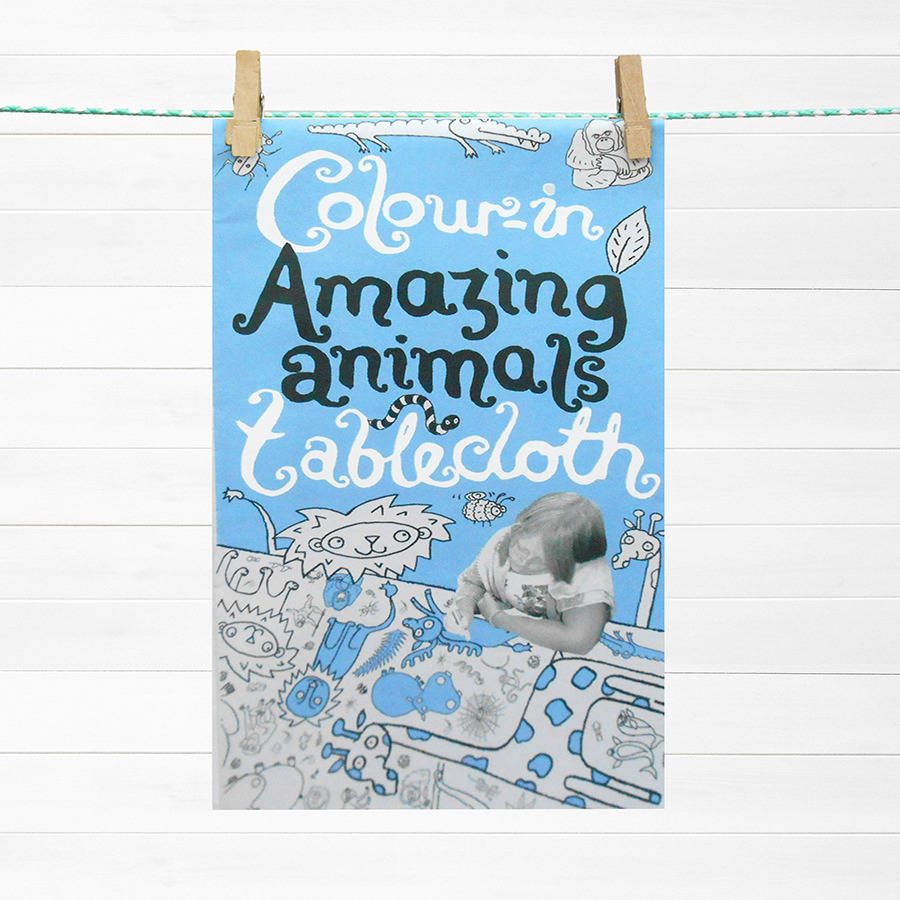 colour in tablecloths animals by eggnogg ltd | notonthehighstreet.com