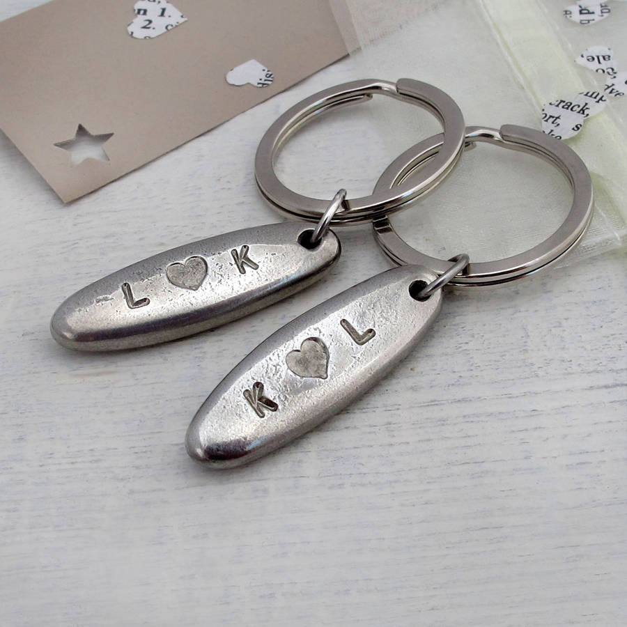 Personalised Couples Pebble Keyrings By WORKSHOP one80 ...