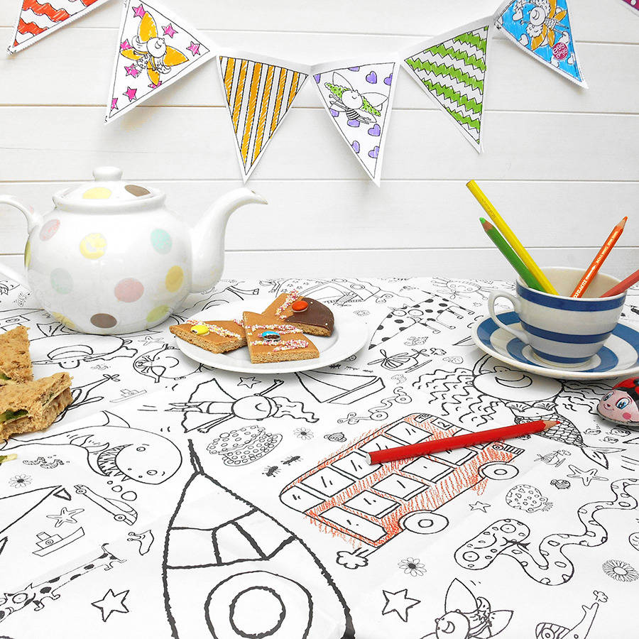 colour in tablecloths animals *personalise it option by eggnogg ltd ...