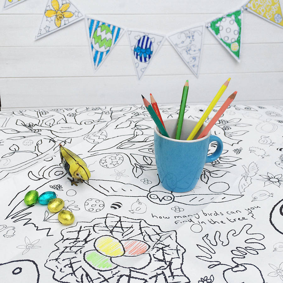 colour in tablecloths animals *personalise it option by eggnogg ltd ...