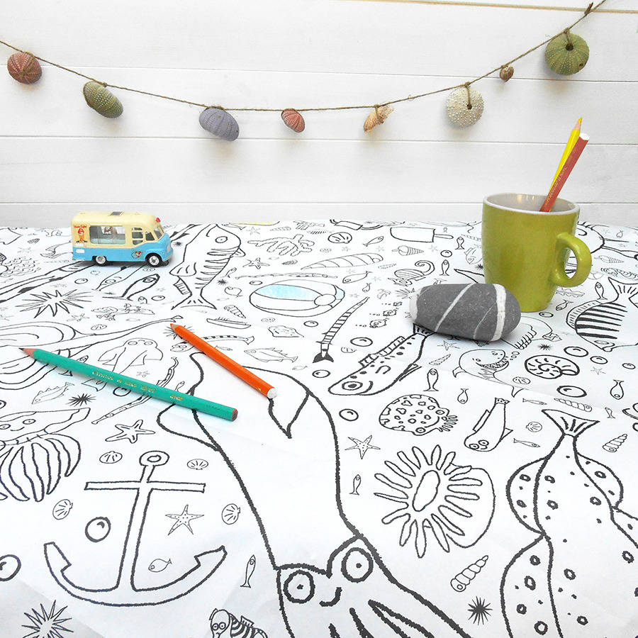 colour in tablecloths animals *personalise it option by eggnogg ltd ...