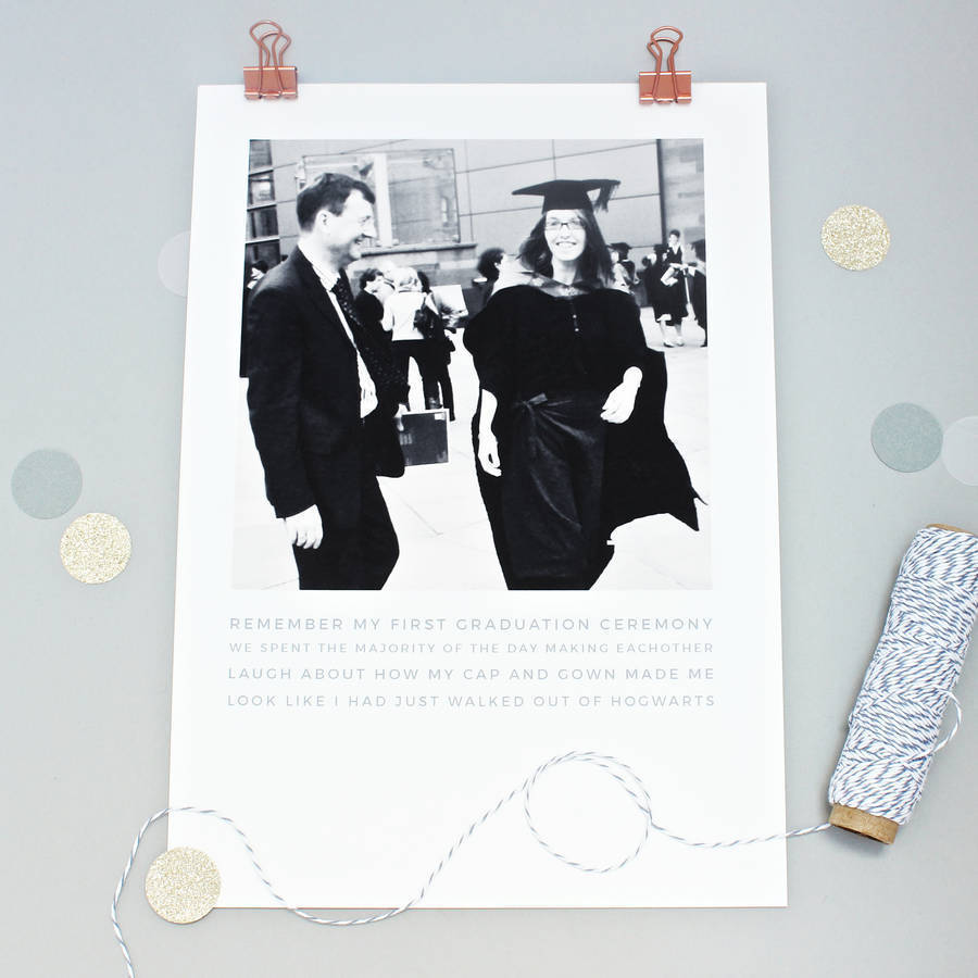 personalised graduation photo story print by studio 9 ltd ...