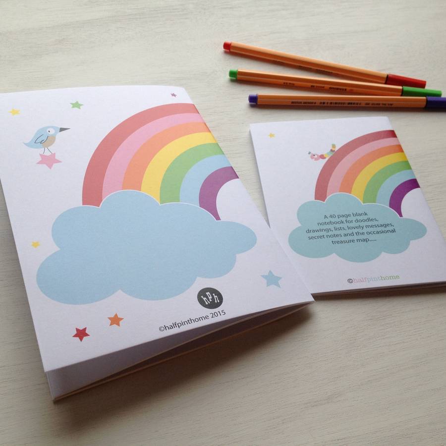 personalised rainbow notebook by half pint home | notonthehighstreet.com