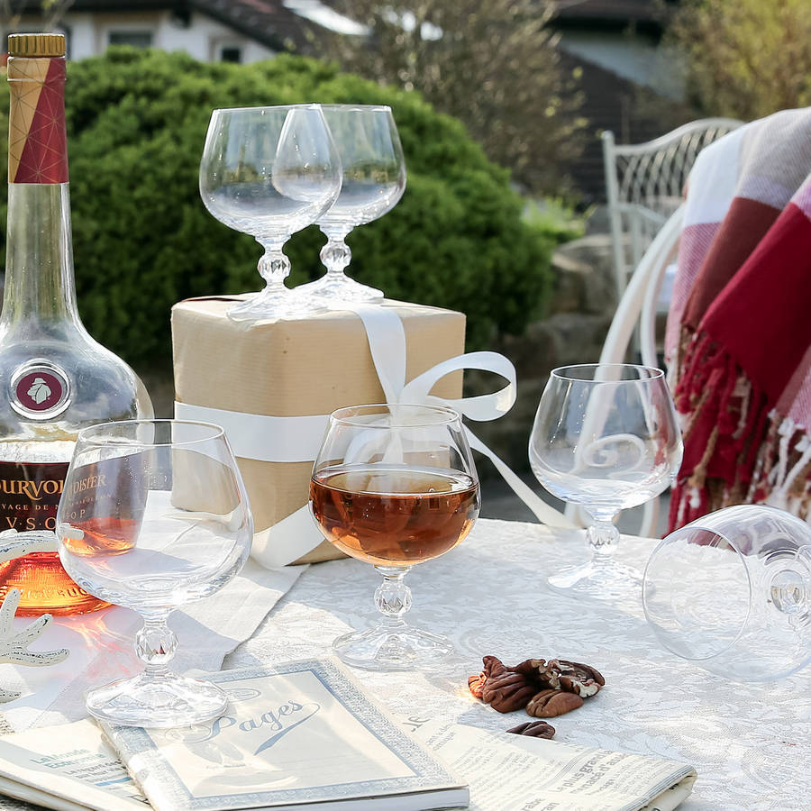 set of stemmed cognac glasses by dibor | notonthehighstreet.com