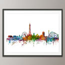 Blackpool Skyline Cityscape Art Print By Art Pause | notonthehighstreet.com