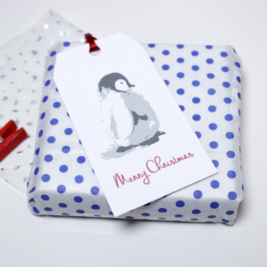 'Merry Christmas' Penguin Gift Tag By Olivia Morgan Ltd