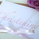 10 little bow christening invitations personalised by gorgeous ...