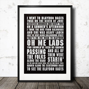 Newcastle United Football Song Chant Poster By Magik Moments ...