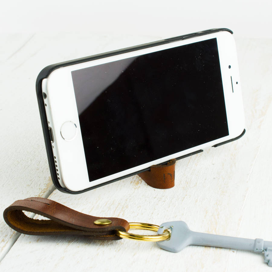 Leather Phone Stand Keyring By Man & Bear | notonthehighstreet.com