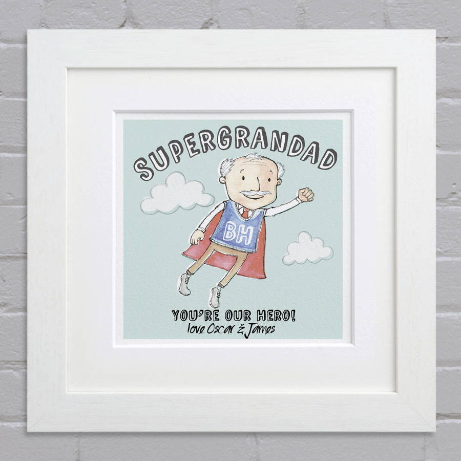 Personalised Super Grandad Print By Letterfest