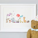 personalised animals on parade nursery print by daisy & bump nursery ...
