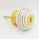 silver striped on white cupboard door knob handle by g decor ...