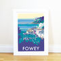 Fowey Vintage Style Seaside Travel Poster By Becky Bettesworth ...