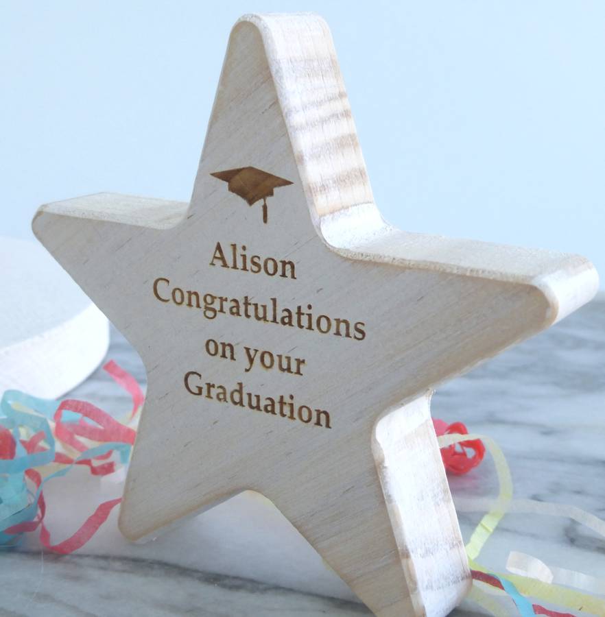 personalised graduation wooden star keepsake by edgeinspired ...