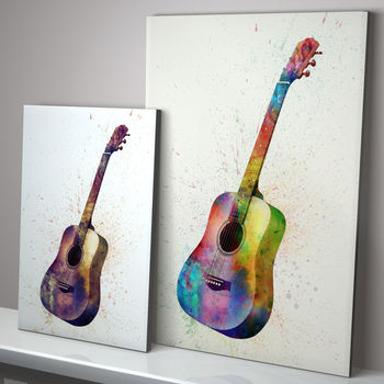 Acoustic Guitar Watercolour Abstract Art Print By Art Pause ...
