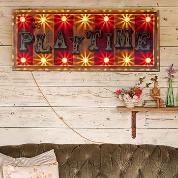 Light Up Circus Sign Playtime By Argent And Sable | notonthehighstreet.com