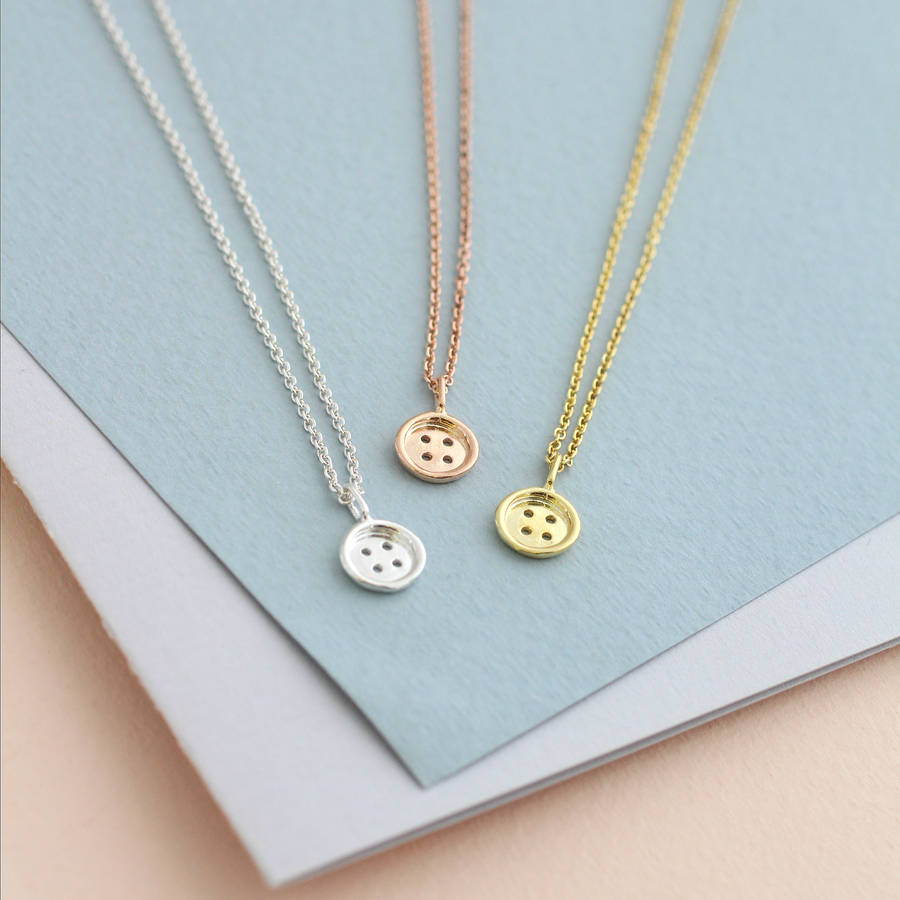 Mini Button Necklace By Posh Totty Designs | notonthehighstreet.com