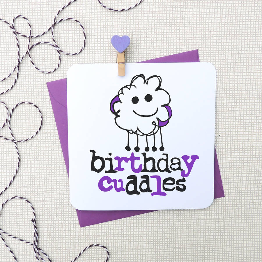 Birthday Cuddles Personalised Card By Parsy Card Co ...