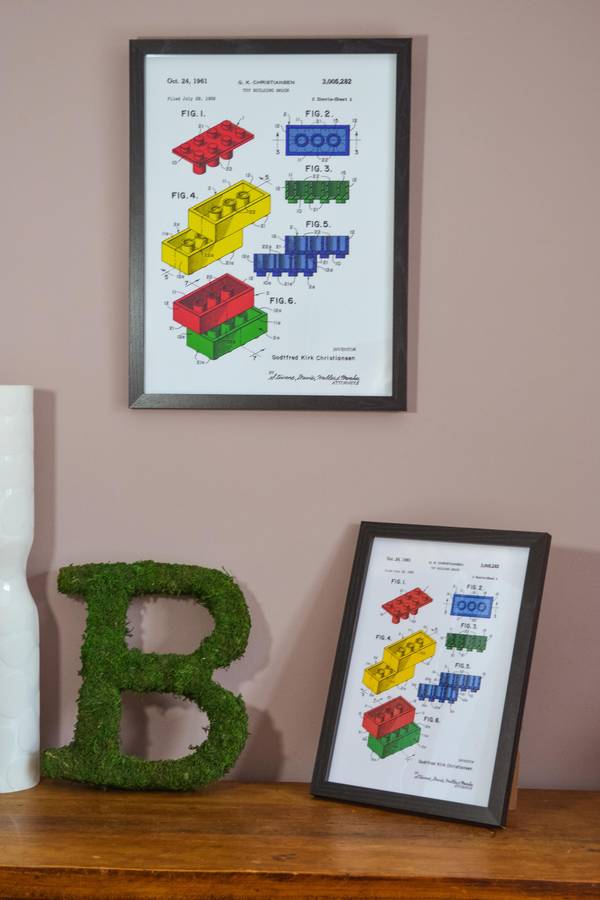 framed lego block sheet one coloured art print by frances bradley ...