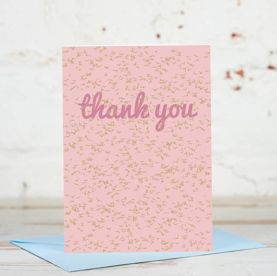 thank you flock of birds card by yellowstone art boutique ...