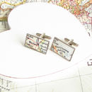 personalised map location rectangle cufflinks by evy designs ...