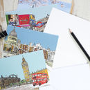 Set Of Eight London Notecards By Emmeline Simpson | notonthehighstreet.com