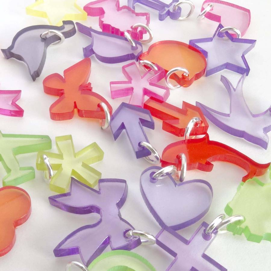 Acrylic Multi Charm Necklace By The Cornish Card Company ...